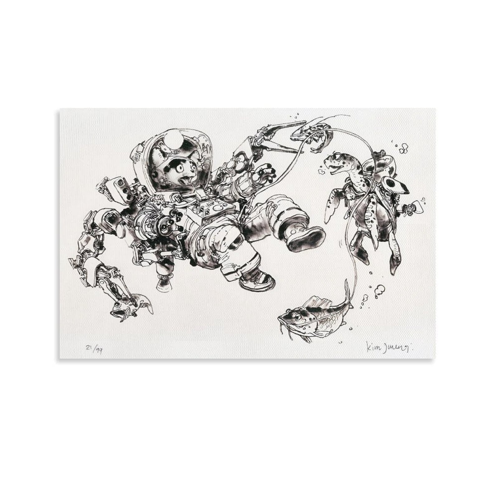 Kim Jung-Gi Korean Famous Illustration Comic Sketch Poster Art Poster ...