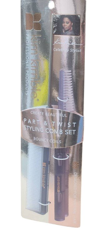 Kim Kimble Part & Twist Styling Comb Set Create Bouncy Coils with ...