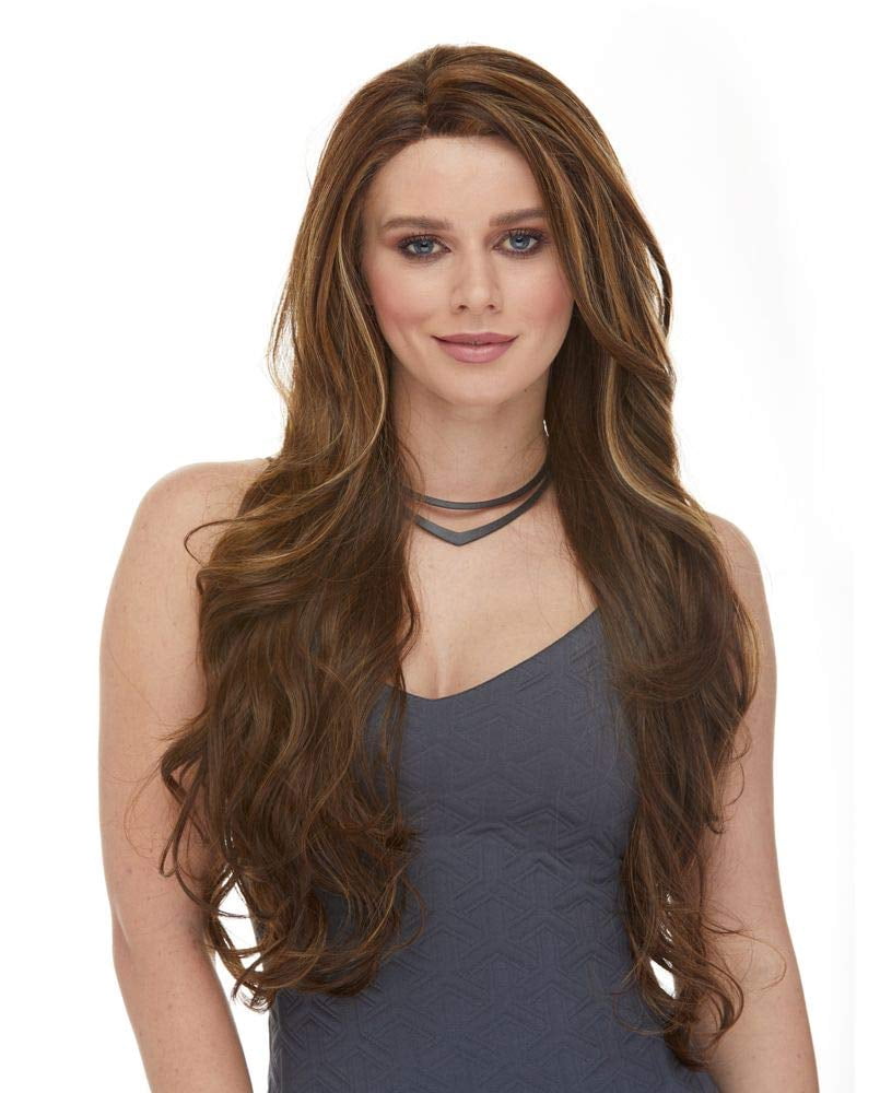 Kim Lace Front Wig Color 4 Dark Brown - Sepia Wigs 26" Long Curly 100% ...