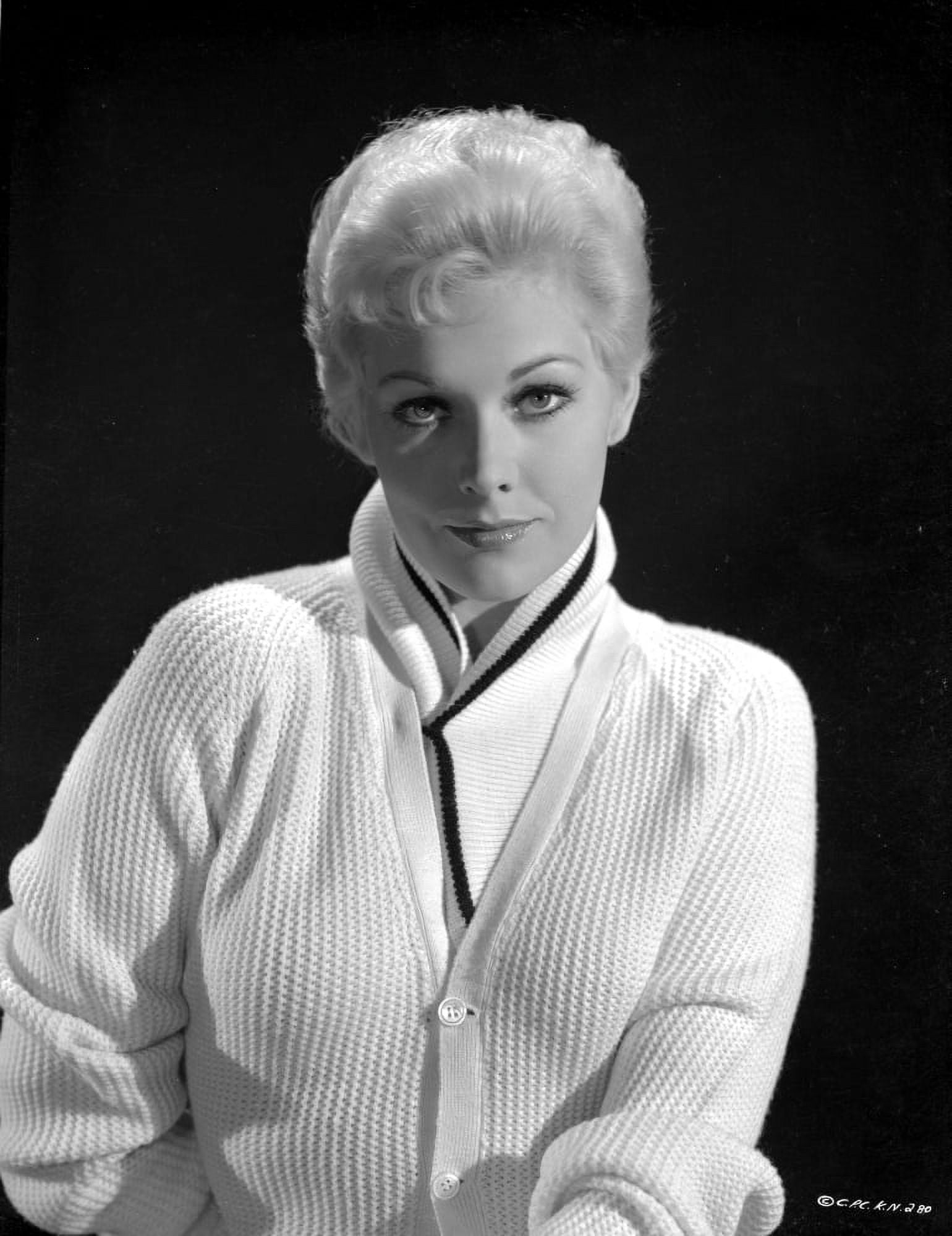 Kim Novak in White Sweater With Black Background Portrait Photo Print ...