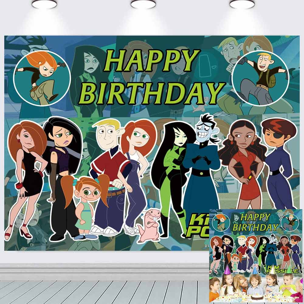 Kim Possible Backdrop Wall Decor Birthday Banner Backdrop Background ...