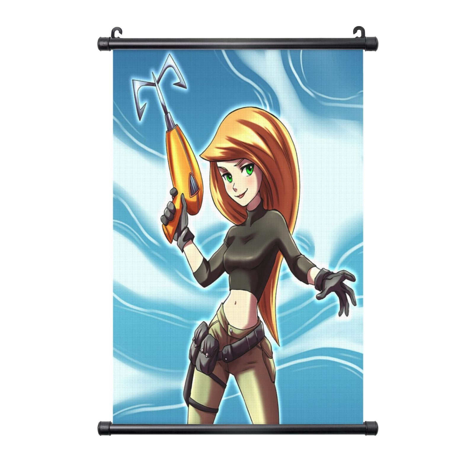 Kim Possible Hanging Poster Plastic Shaft Canvas Wall Hanging Banner ...