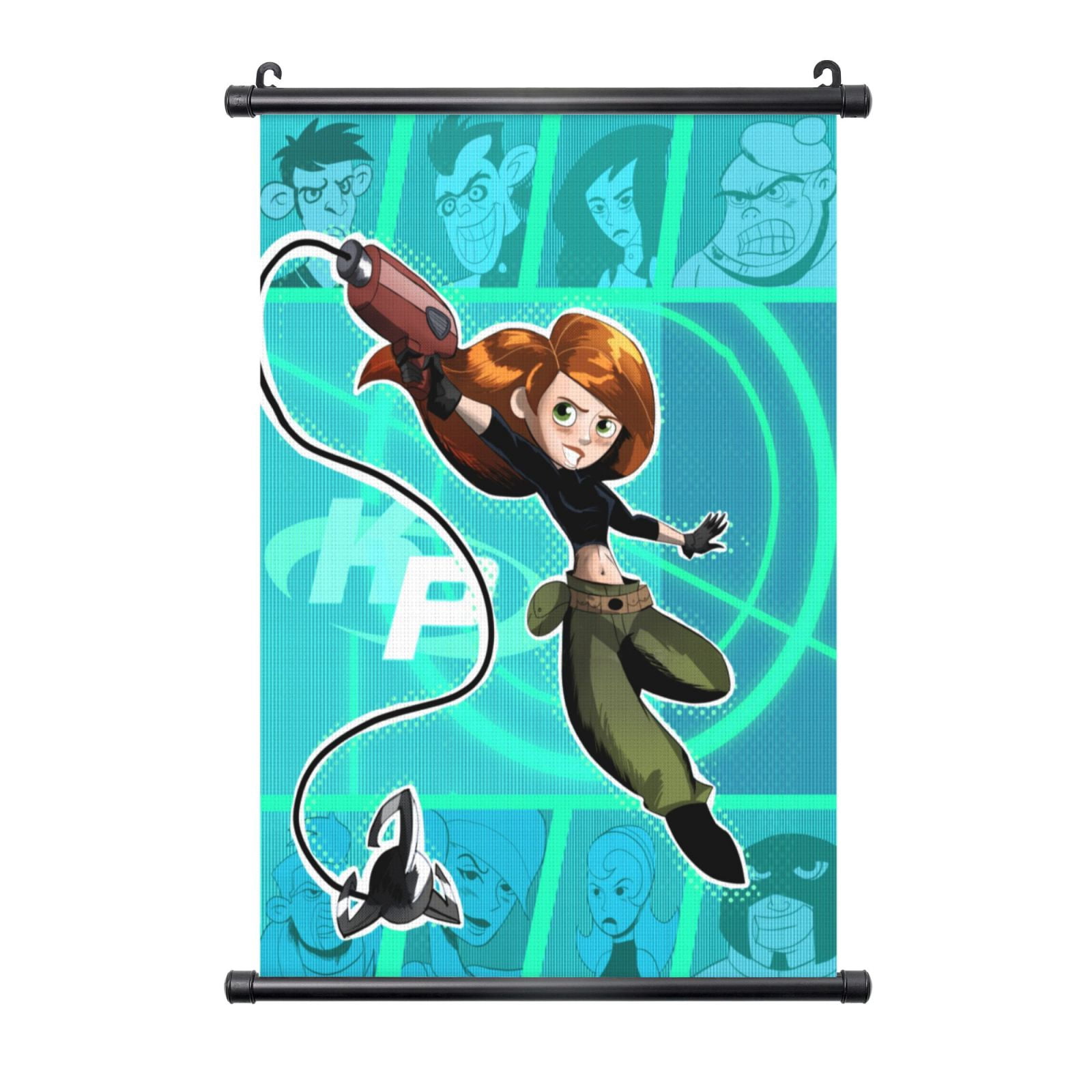 Kim Possible Hanging Poster Plastic Shaft Canvas Wall Hanging Banner ...