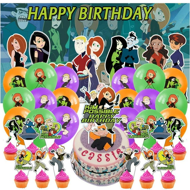 Kim Possible Latex Balloons Birthday Party Supplies Kit Decor Banner ...