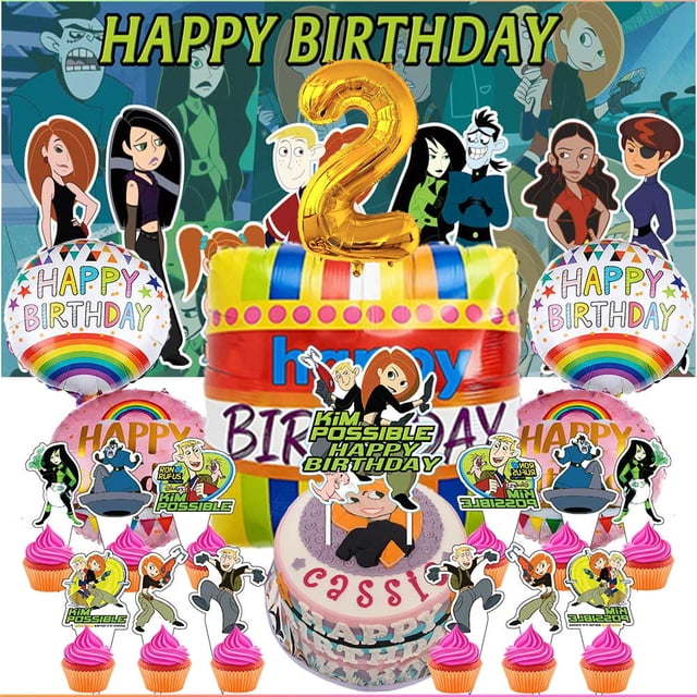 Kim Possible Party Supplies Decor 2nd Kit Balloons Birthday Cake Topper ...