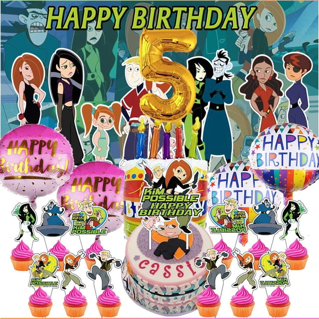 Kim Possible Party Supplies Decor 5th Kit Balloons Birthday Cake Topper ...