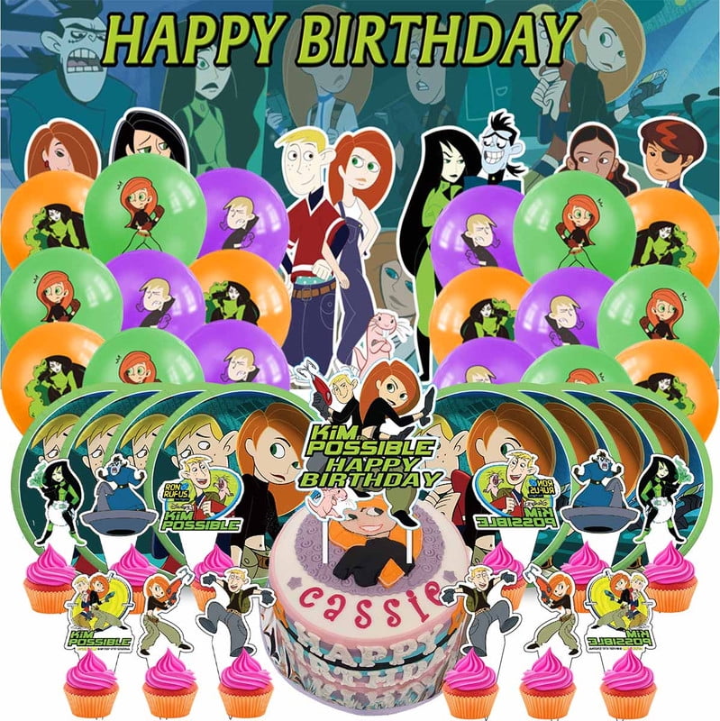 Kim Possible Plates Balloons Party Supplies Decor Backdrop Cake Topper ...