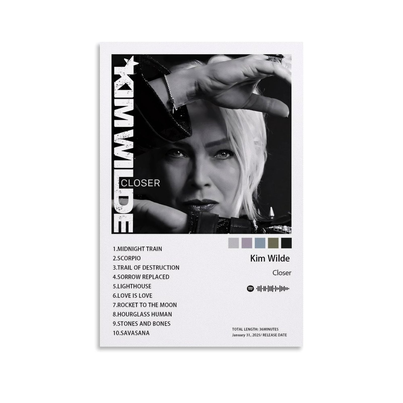 Kim Wilde Closer Album Cover Poster Canvas Wall Art Painting Living ...