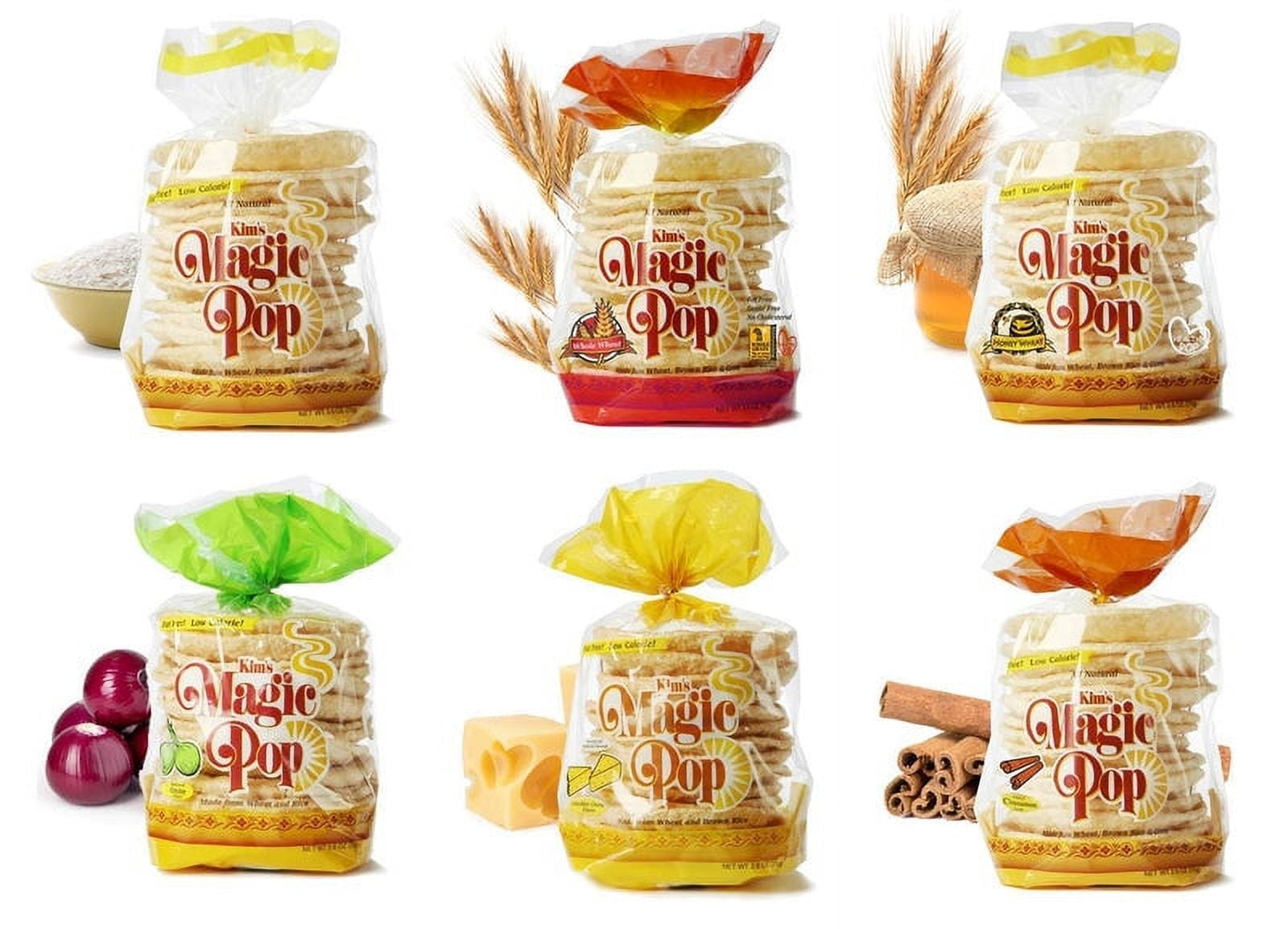 Kim's Magic Pop Freshly Popped Rice Cake Combo A 6 Pack | Keto, Vegan | 6 Bags | 15 Cakes per ...
