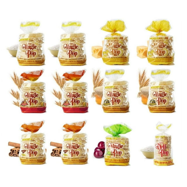 Kim's Magic Pop Freshly Popped Rice Cake Combo B 12 Bags | 15 Cakes per ...