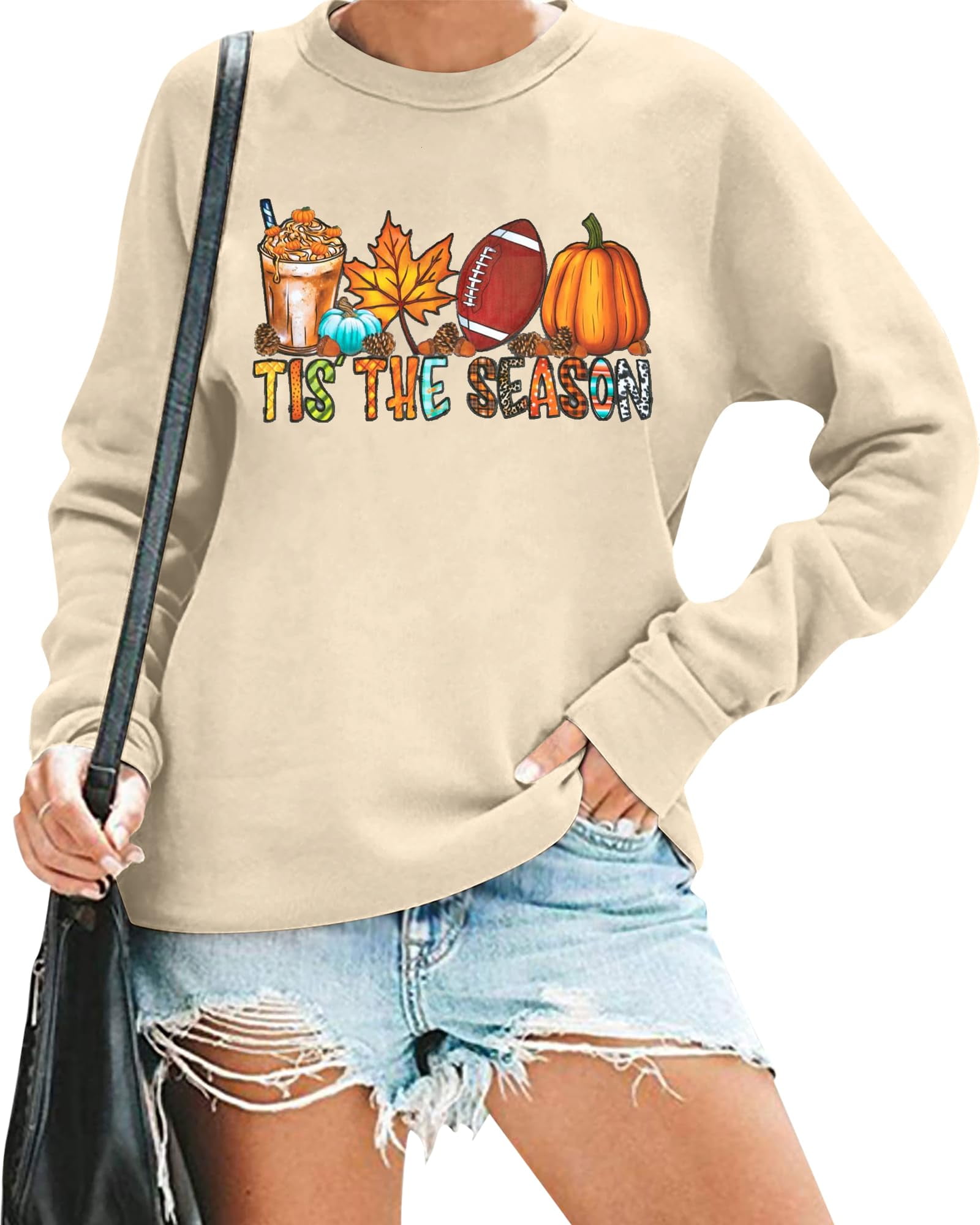 KimSoong Christmas Sweatshirt for Women Tis The Season Sweater Football ...