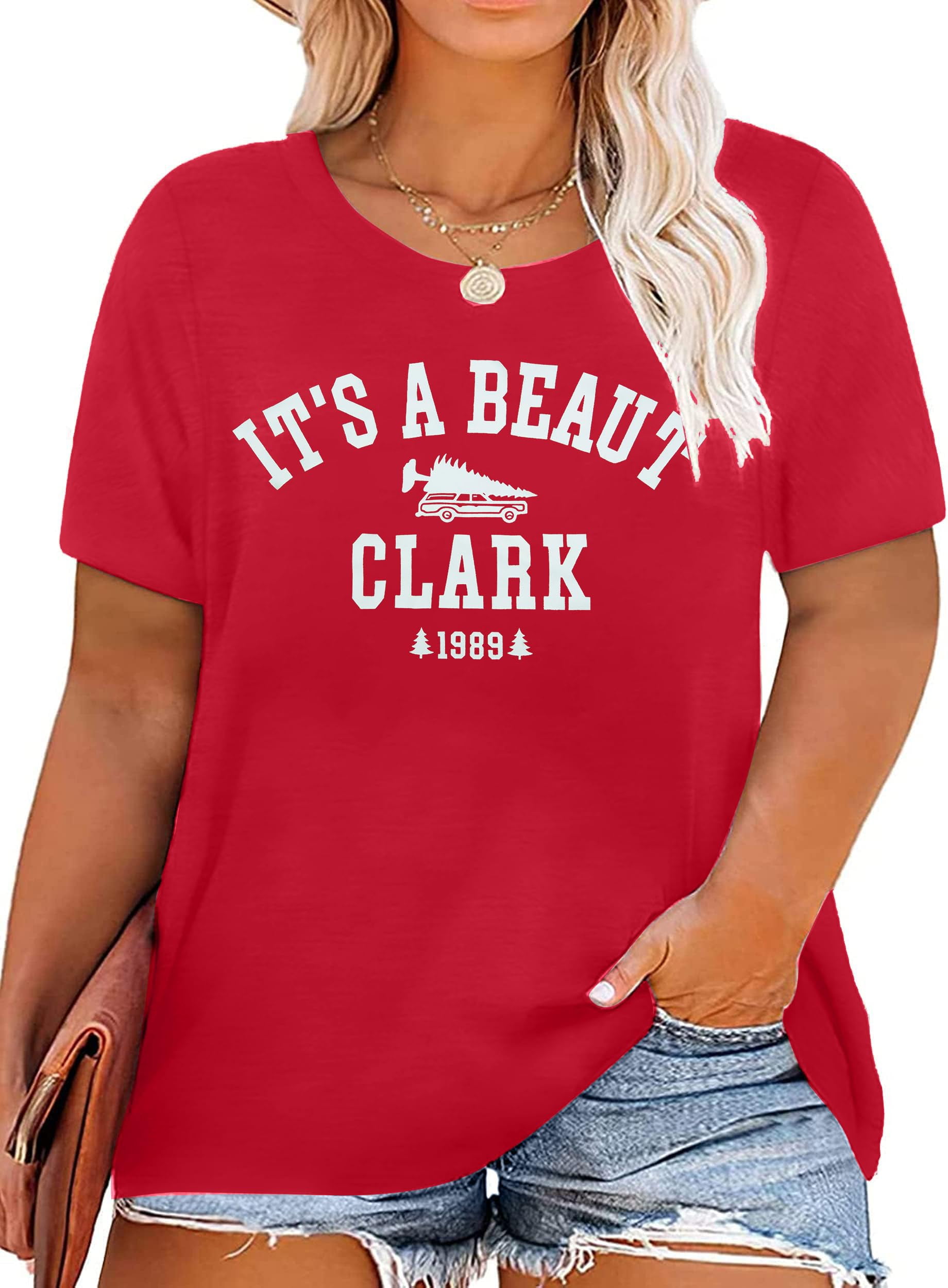 KimSoong Women Merry Christmas Plus Size Shirt Christmas Tree T-Shirt ...