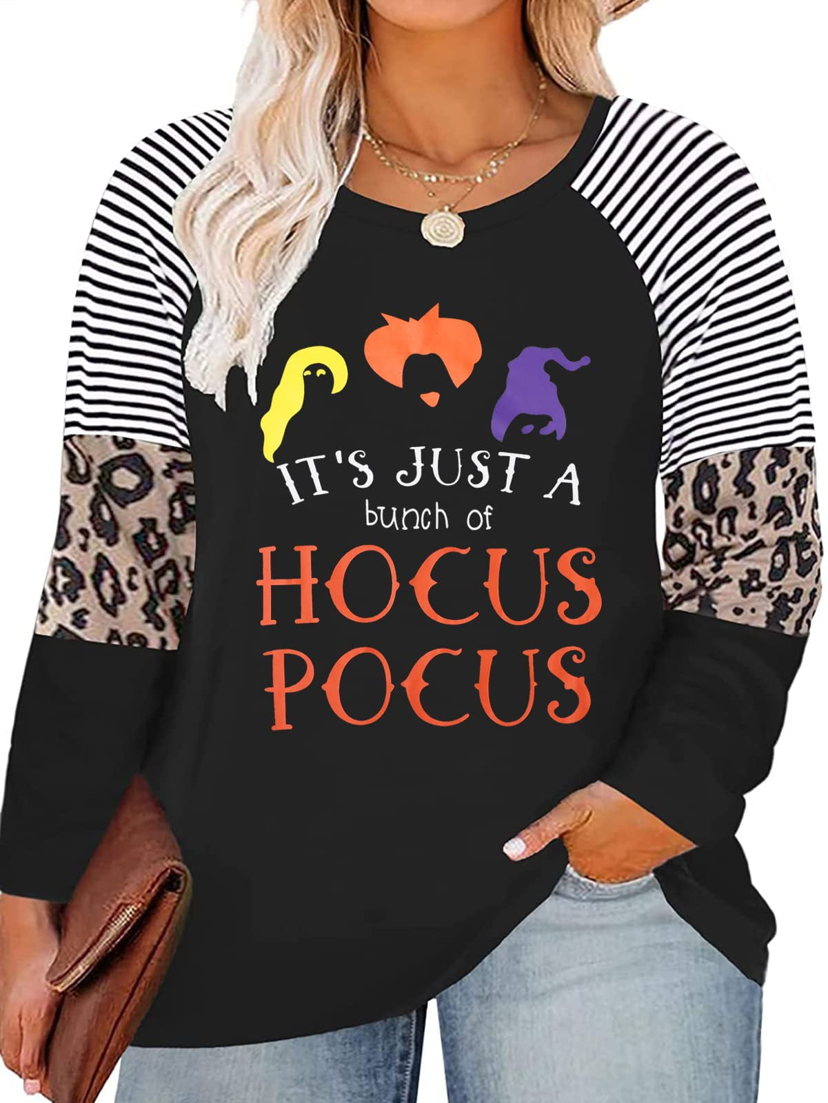 KimSoong Plus Size Funny Halloween Shirts for Women Halloween Raglan ...