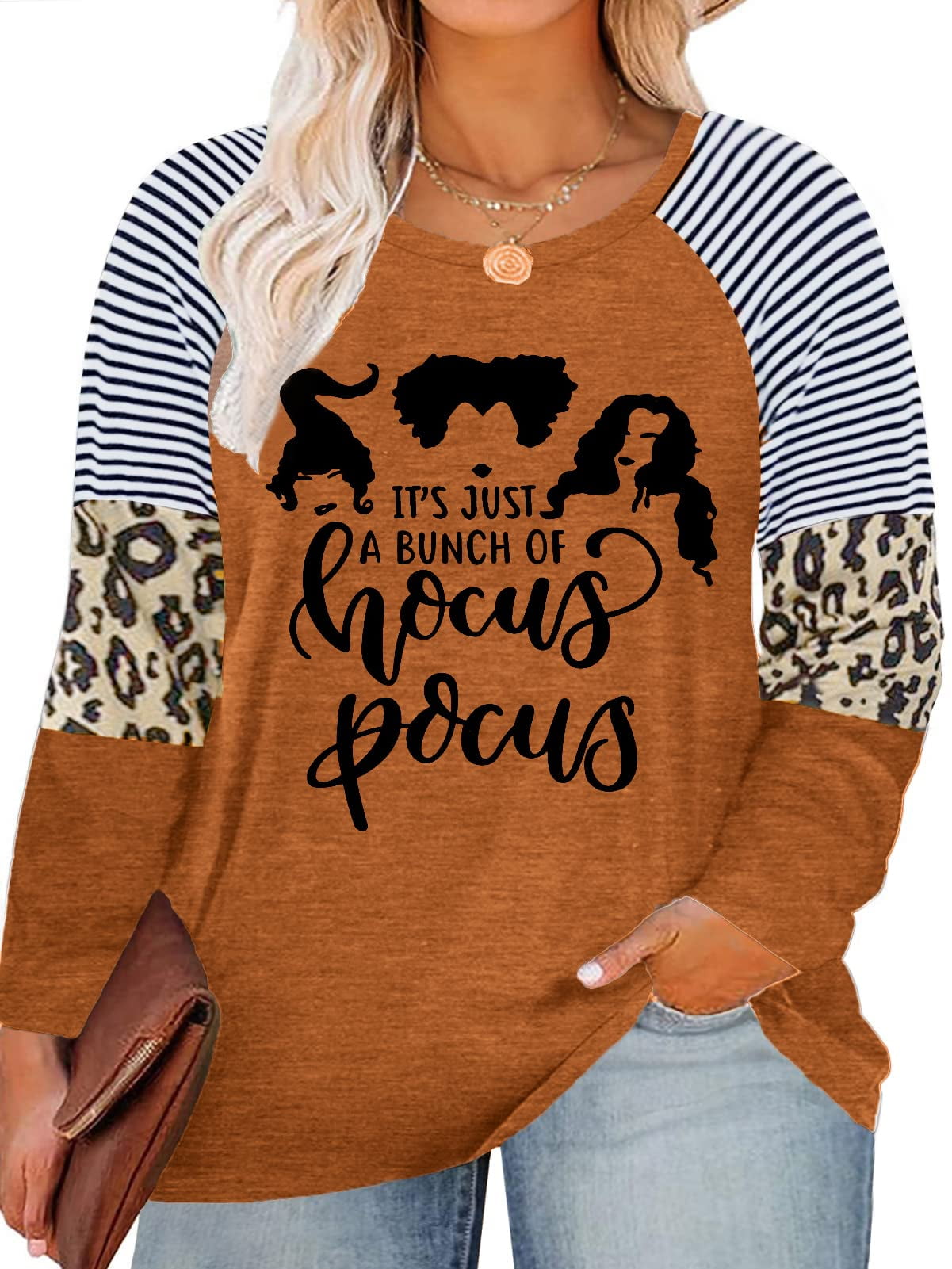 KimSoong Plus Size Funny Halloween Shirts for Women Halloween Raglan ...