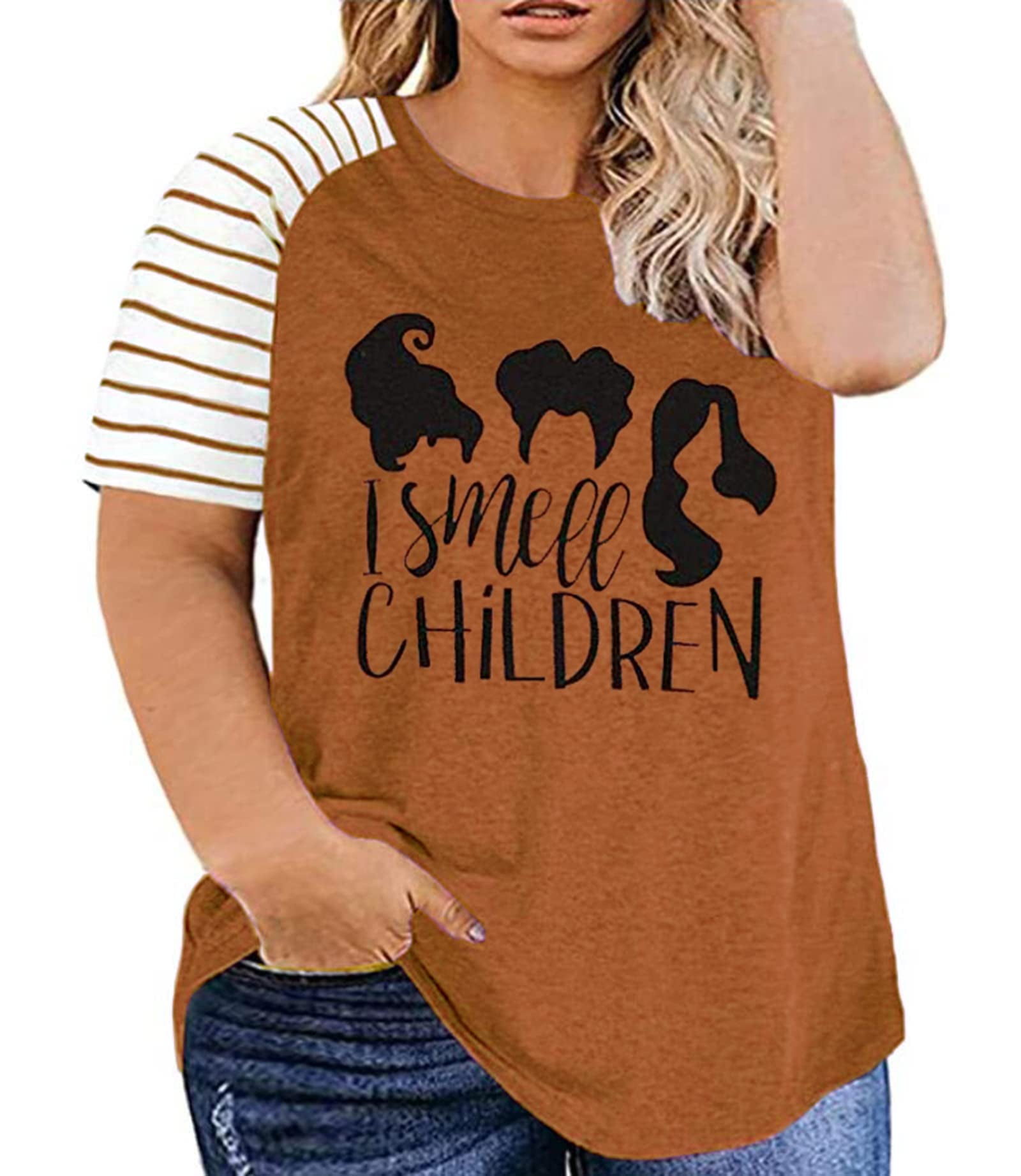 KimSoong Plus Size Halloween Shirt Women I Smell Children Sanderson ...