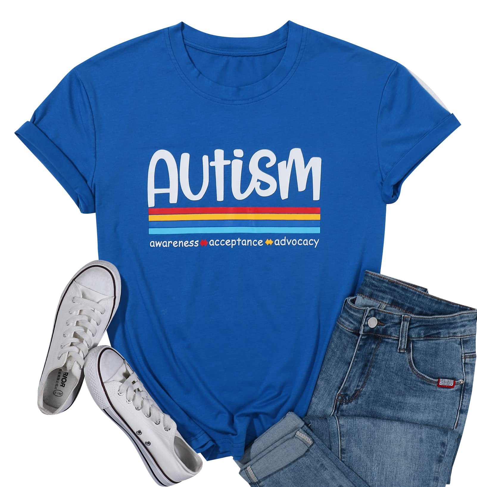 KimSoong Women Autism Awareness Shirt Autism Acceptance Shirts Mental ...