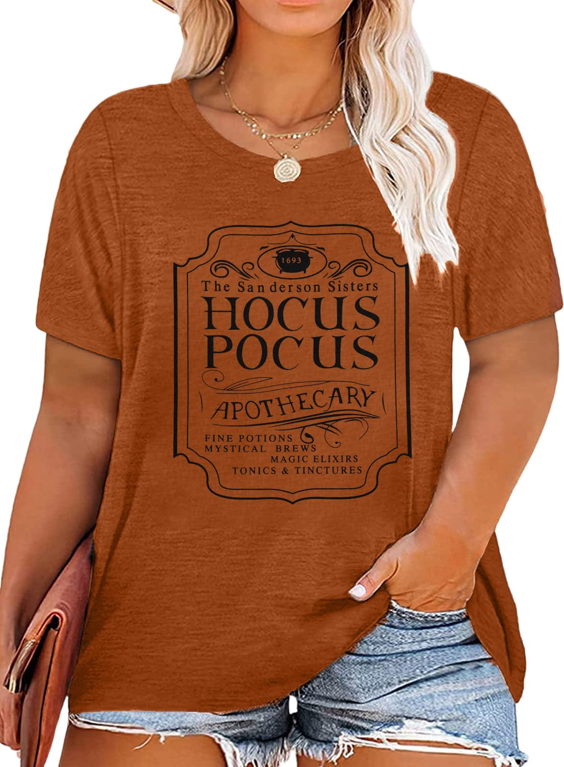 KimSoong Women Halloween Plus Size Hocus Pocus Shirts Sanderson Sisters ...