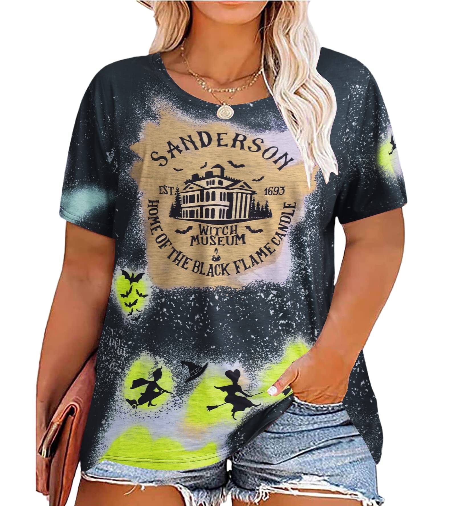 KimSoong Women's Plus Size Hocus Pocus Graphic T-Shirt, Sanderson ...