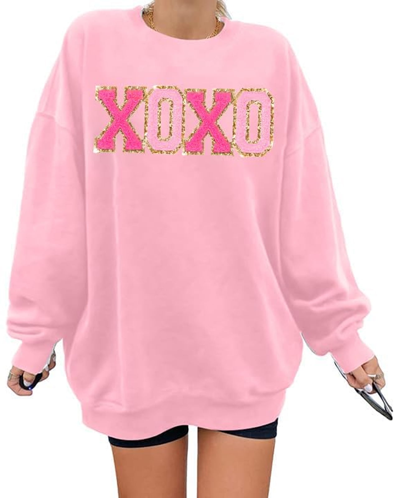 KimSoong Womens Valentine's Day Sweatshirts Love Heart Long Sleeve Tops ...