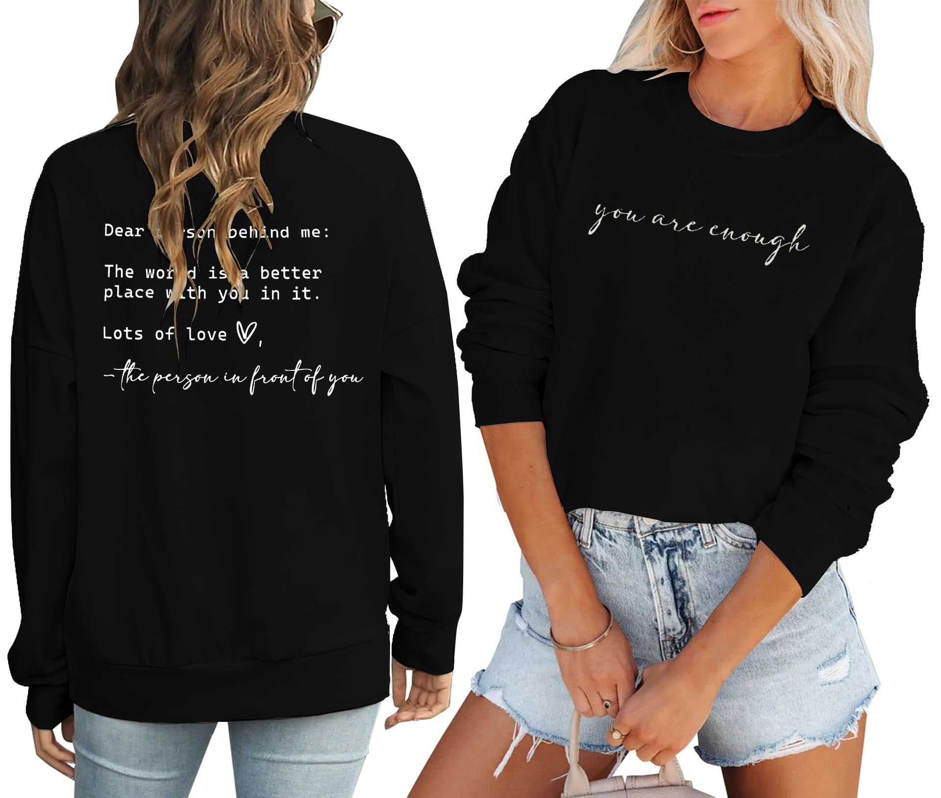 KimSoong You Are Enough Sweatshirt for Women Mental Health Dear Person ...
