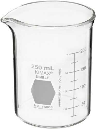 Kimax 14005-250 Glass Heavy-Duty Low Form Beaker with Double Capacity ...