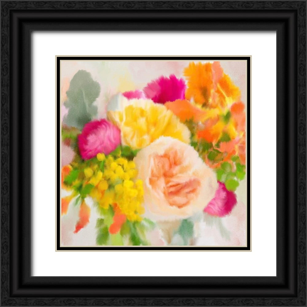 Kimberly, Allen 20x20 Black Ornate Wood Framed with Double Matting ...