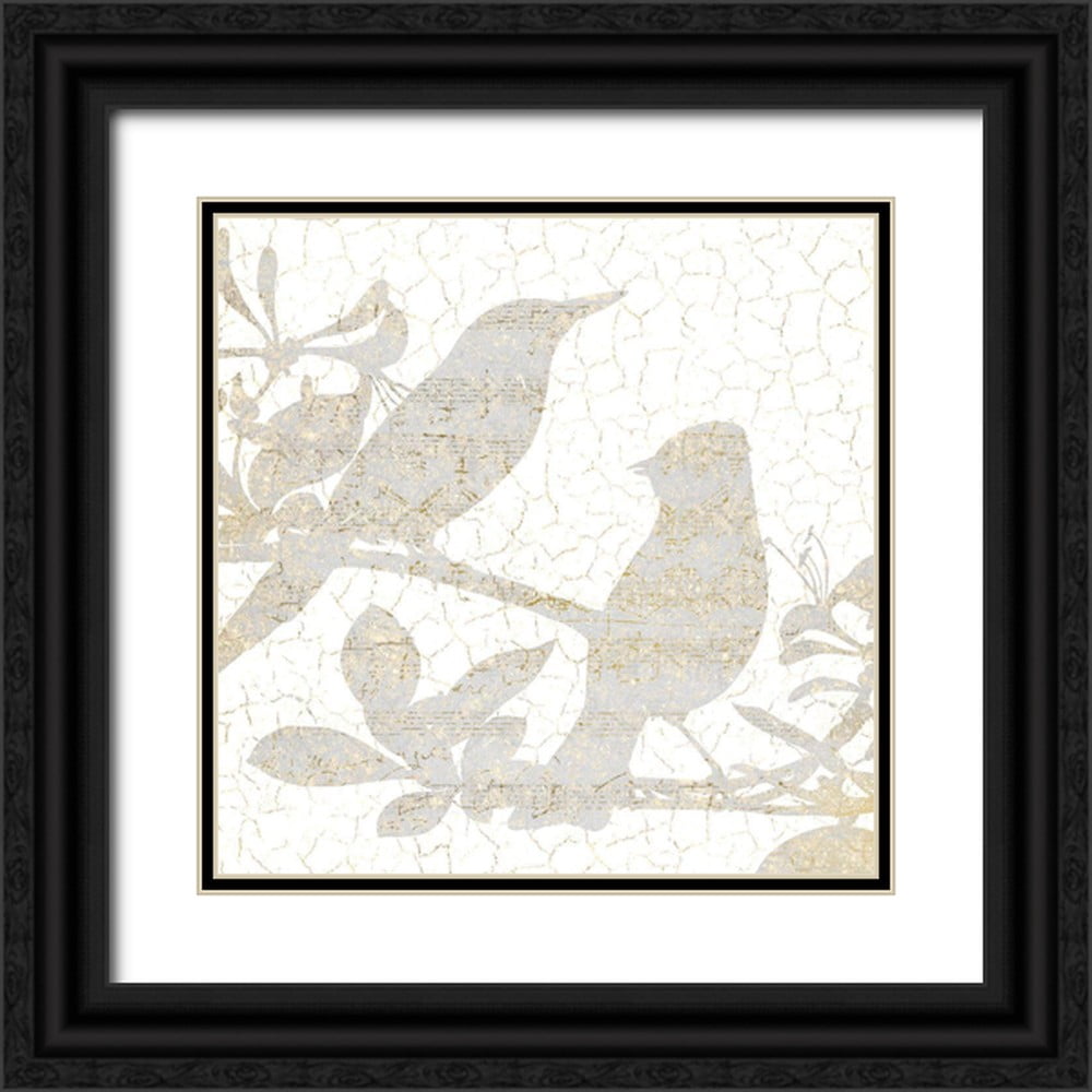 Kimberly, Allen 26x26 Black Ornate Wood Framed with Double Matting ...