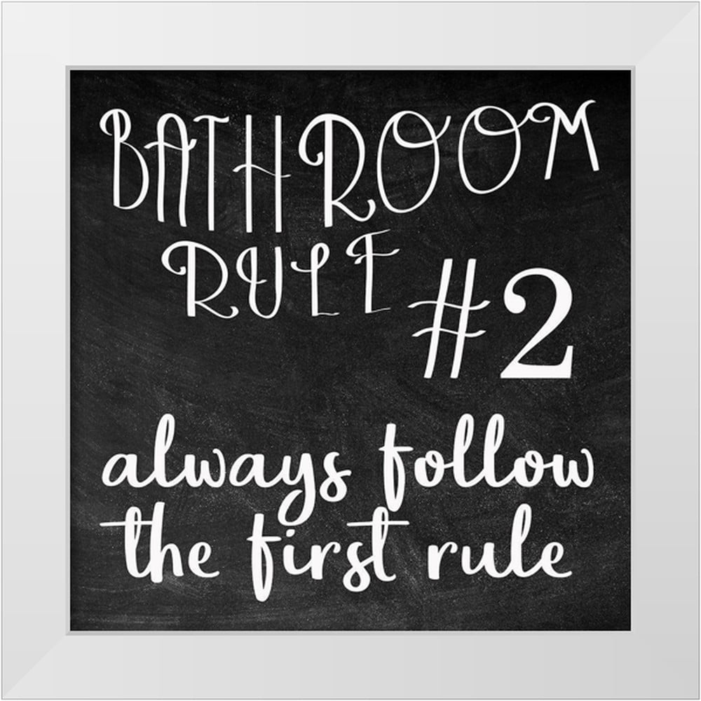 Kimberly, Allen 26x26 White Modern Wood Framed Museum Art Print Titled - Bath Rules 3 - Walmart.com