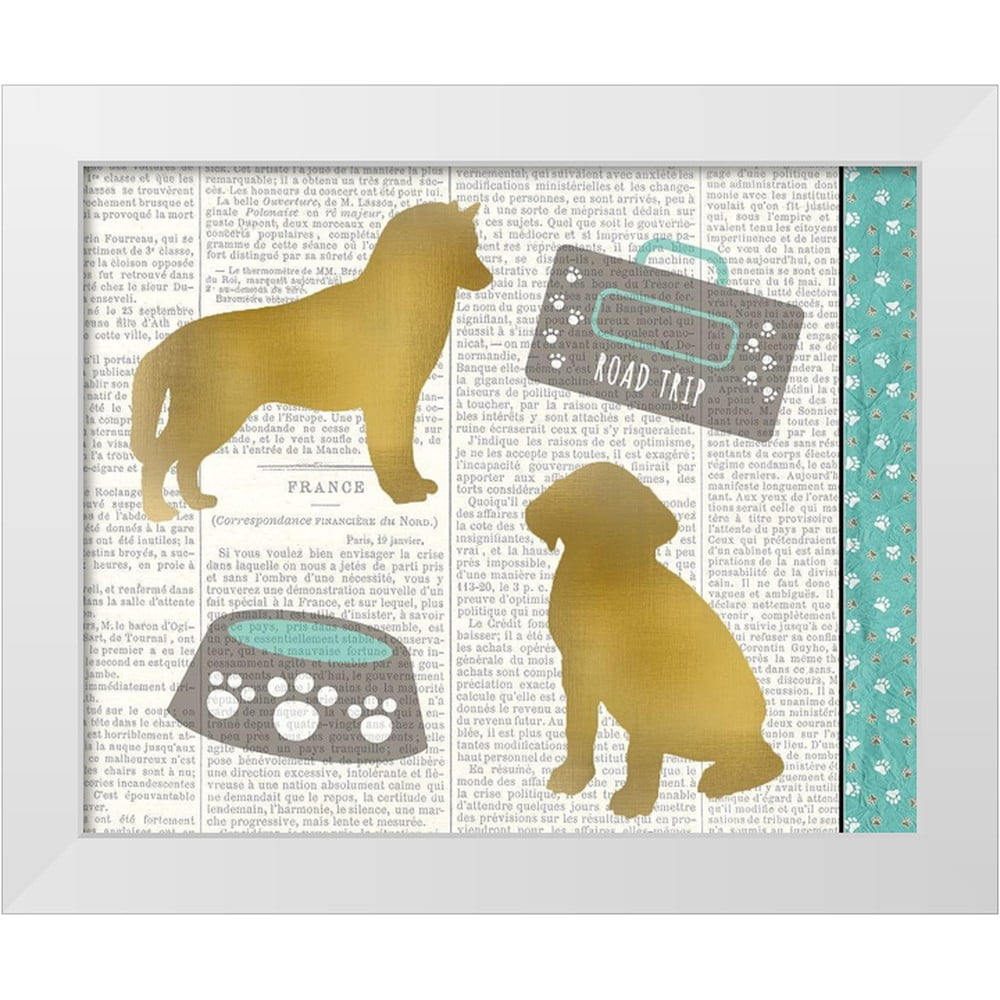 Kimberly, Allen 32x26 White Modern Wood Framed Museum Art Print Titled - Ruff Ruff 6 - Walmart.com