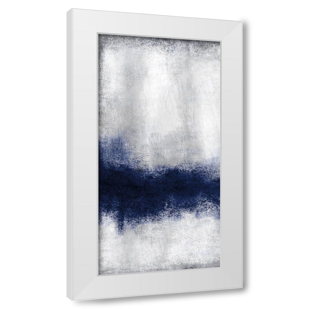 Kimberly Allen 4x14 White Modern Wood Framed Wall Art Titled - Indigo Tones Panel A - Walmart.com