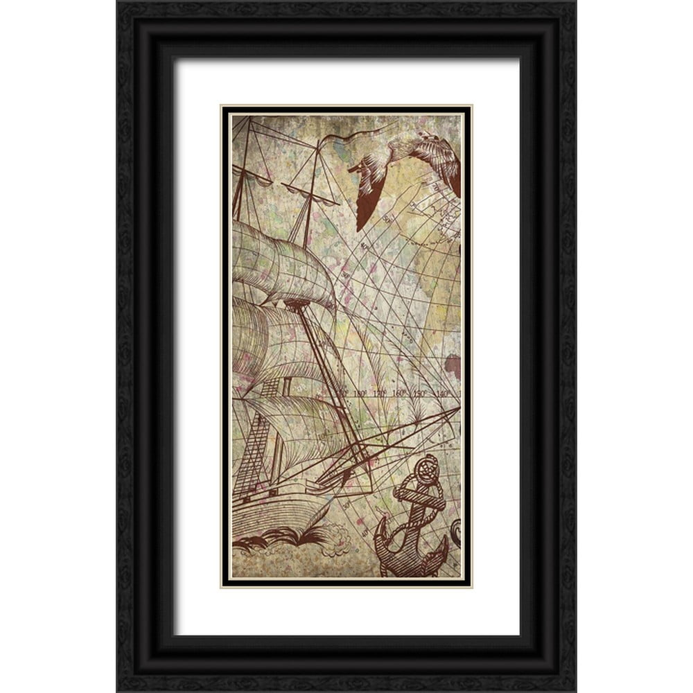 Kimberly, Allen 9x14 Black Ornate Wood Framed with Double Matting ...