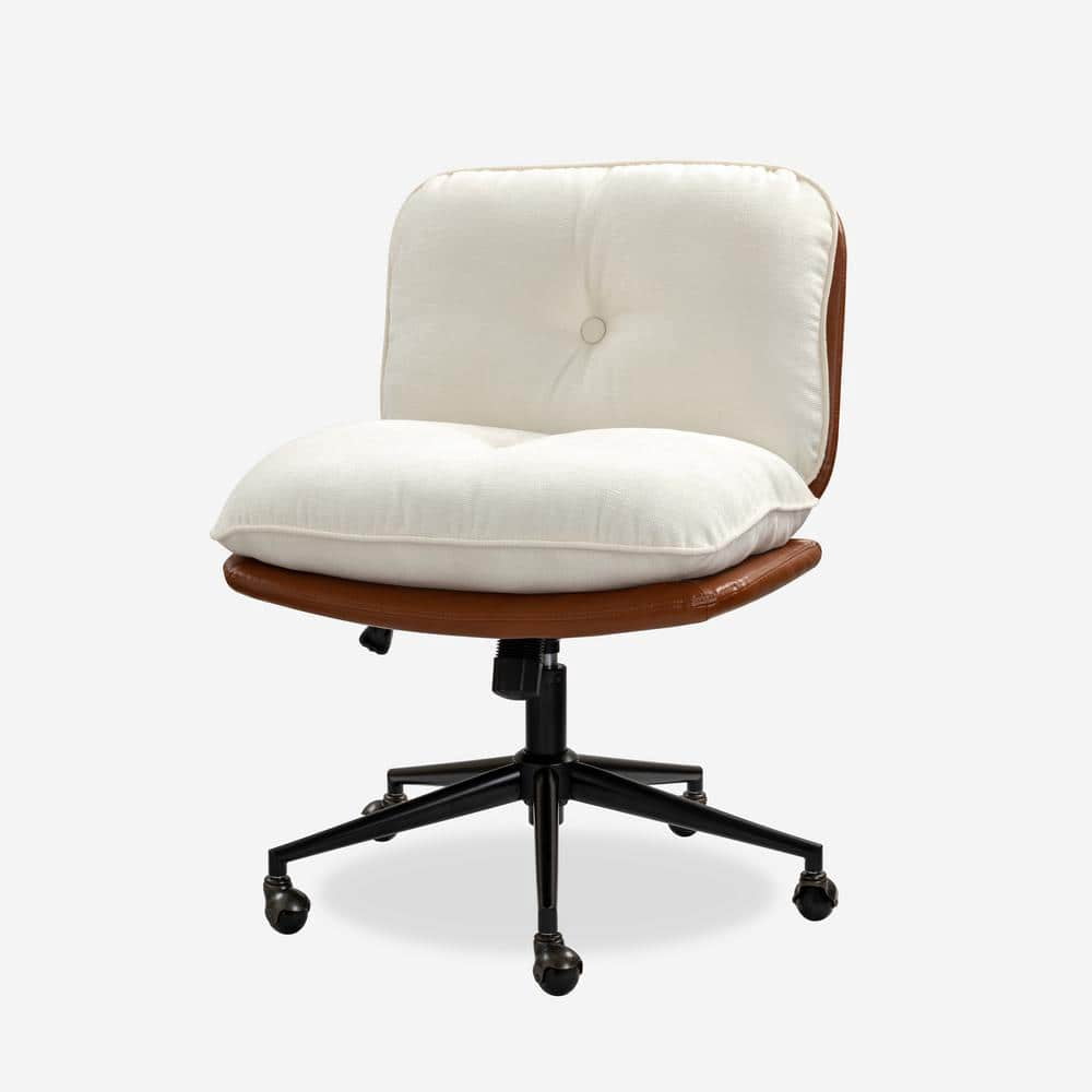 Kimberly Camel Polyster Mid Century Modern Task Chair with Metal Legs ...