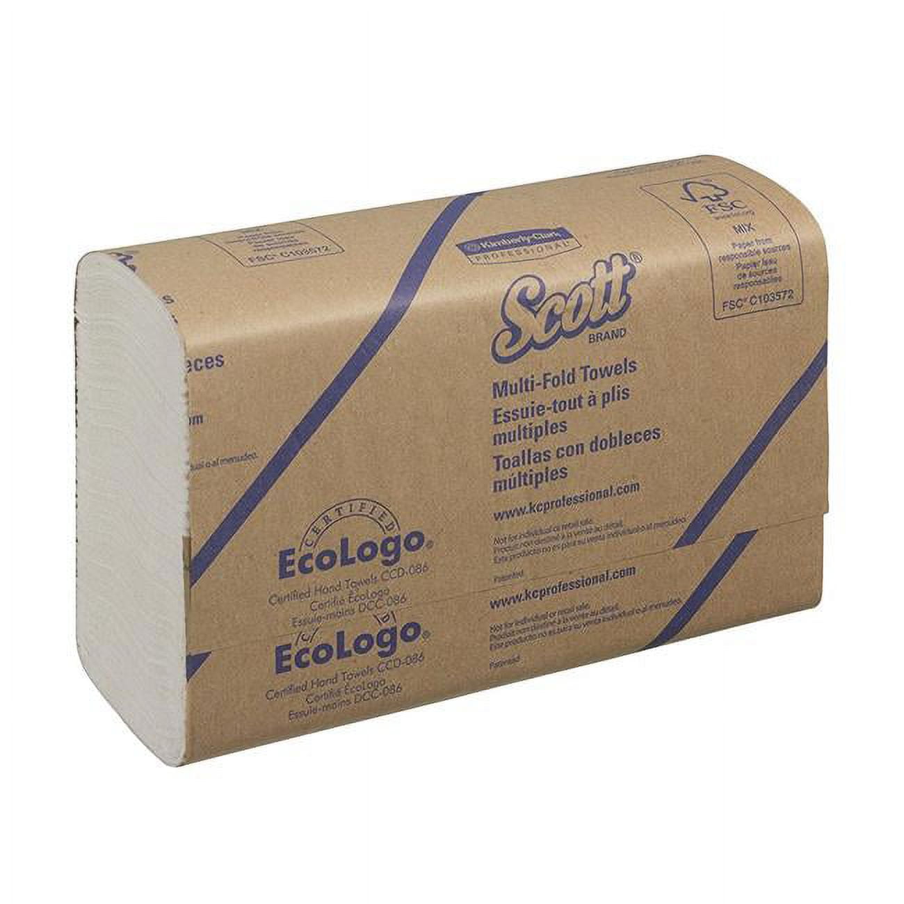 Kimberly Clark 1804 PEC White Scott Multi-Fold Towel - White - Walmart.com