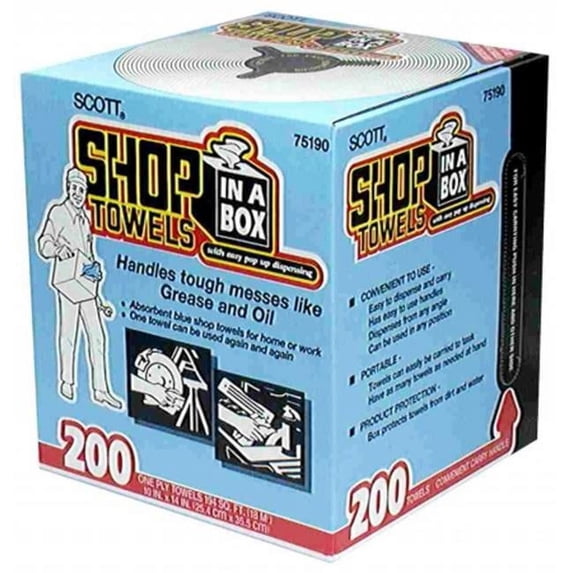 Kimberly Clark 200 Count Blue Scott Shop Towels In-A-Box - Walmart.com