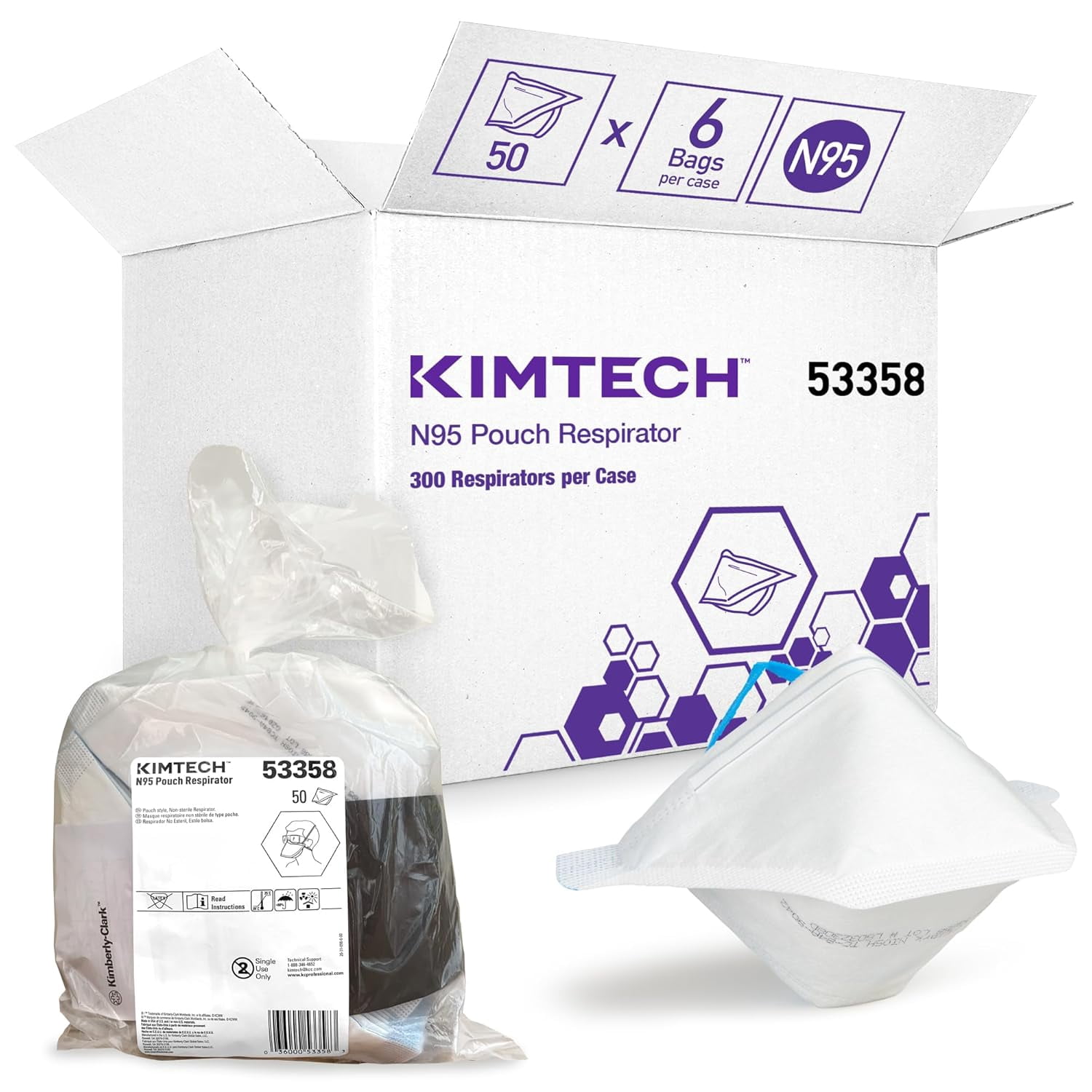 Kimberly-Clark Professional N95 Pouch Respirator (53358), NIOSH ...