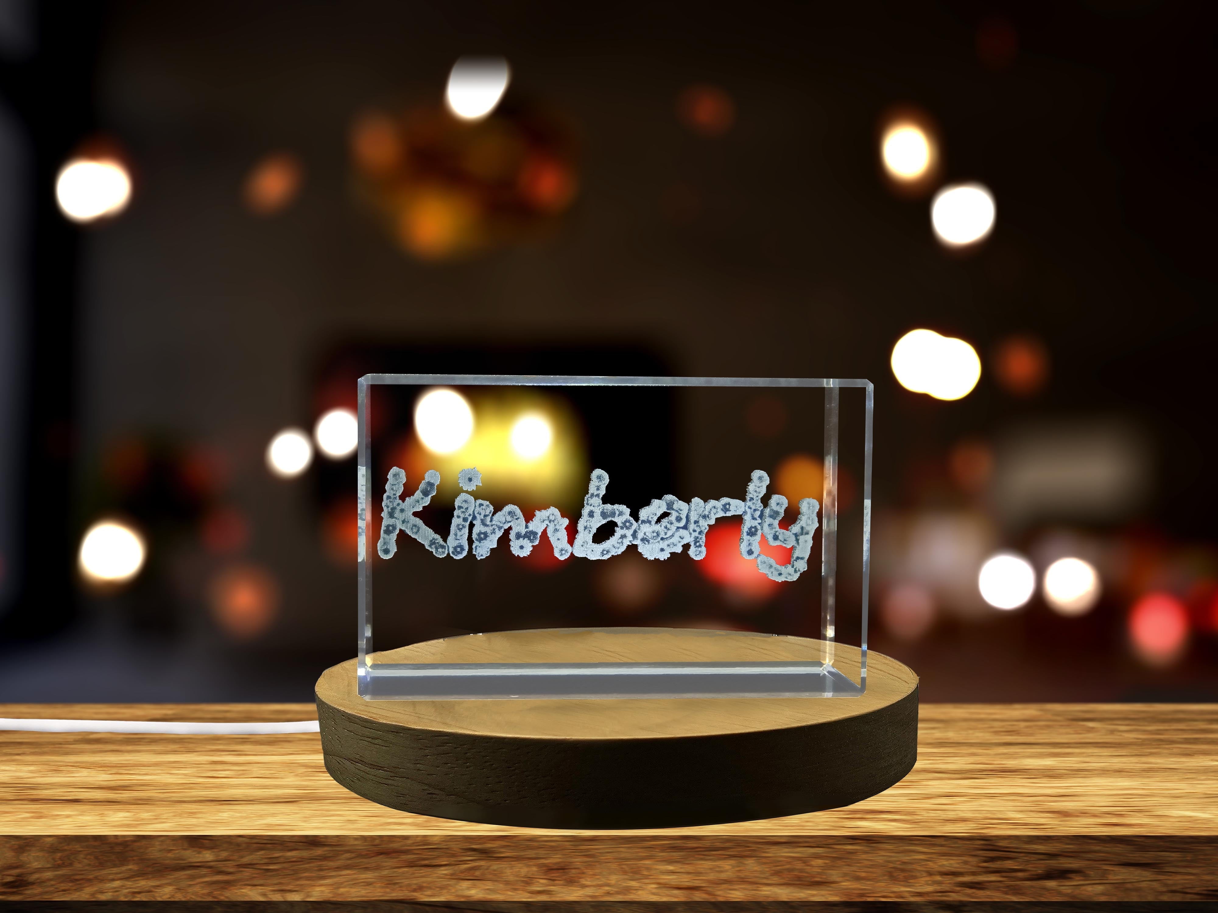 Kimberly | Names Art 3D Engraved Crystal - Walmart.com