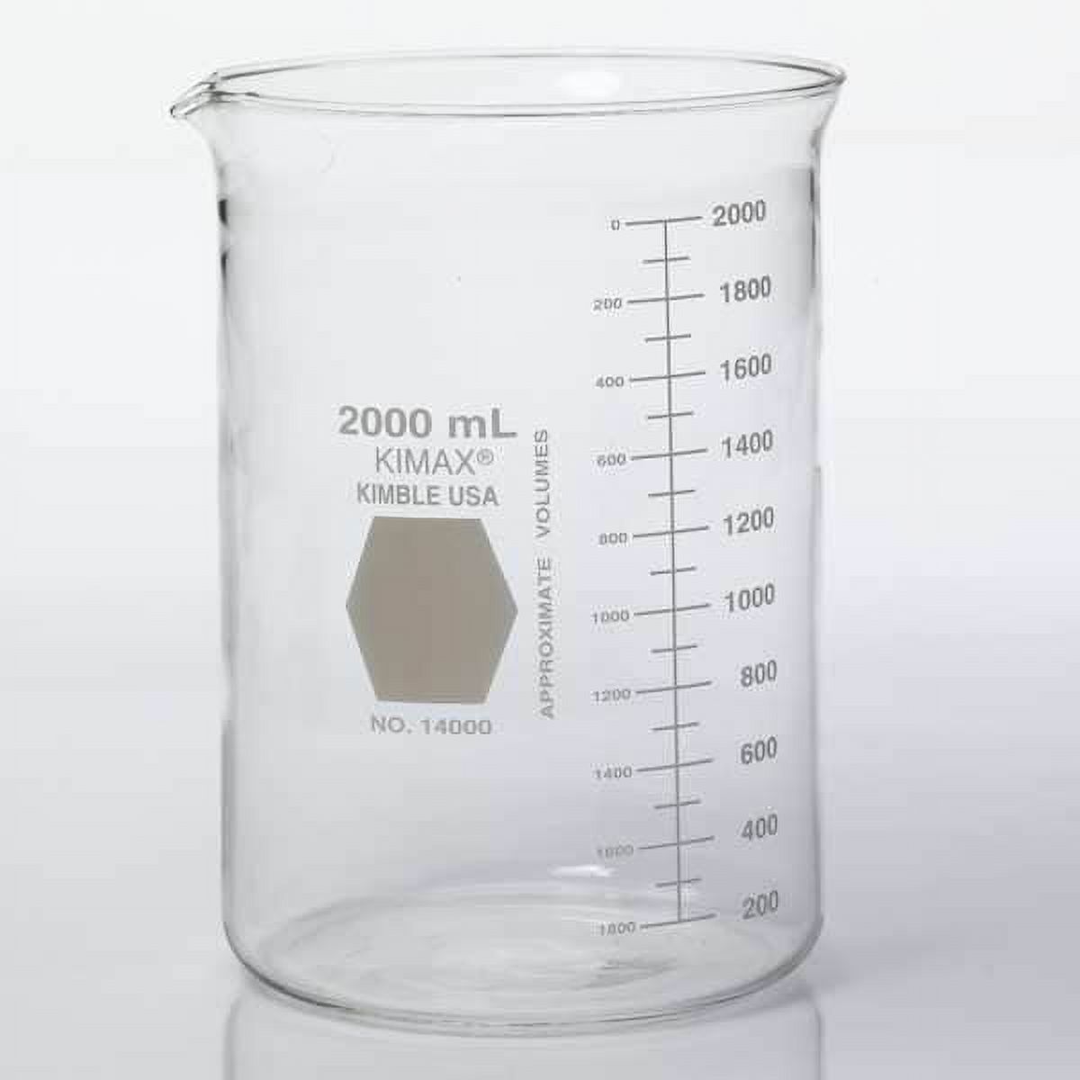 Kimble Chase Beaker,2 L,190 mm H,130 mm Dia,PK8 14000-2000 - Walmart.com