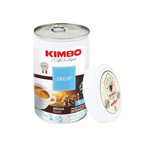 Kimbo Decaf Medium Roast Ground Coffee | 9/13 Intensity | Full-Body ...