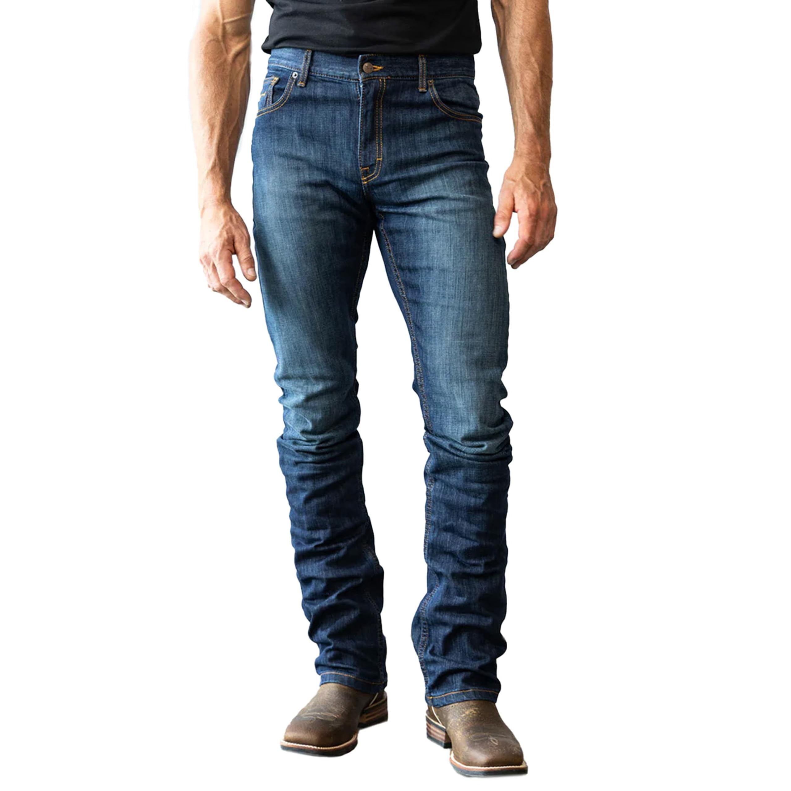 Kimes Ranch Men's Roger Dark Wash Stretch Slim Bootcut Jeans Blue 29W x ...