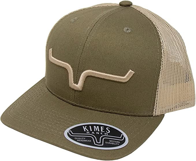 Kimes Ranch Weekly Trucker Adjustable Snapback Cap Hat, Moss/Tan ...