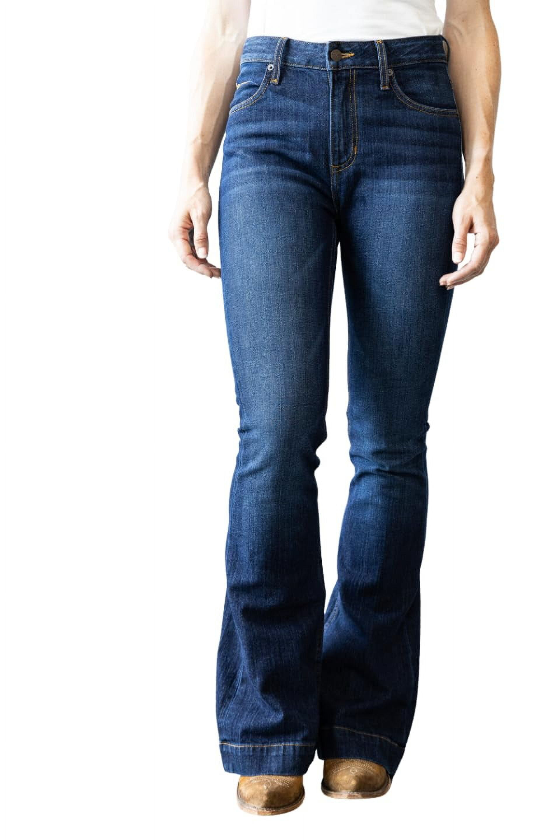 Kimes Ranch Women's Dark Wash Jennifer High Rise Wide Flare Jeans (8 ...