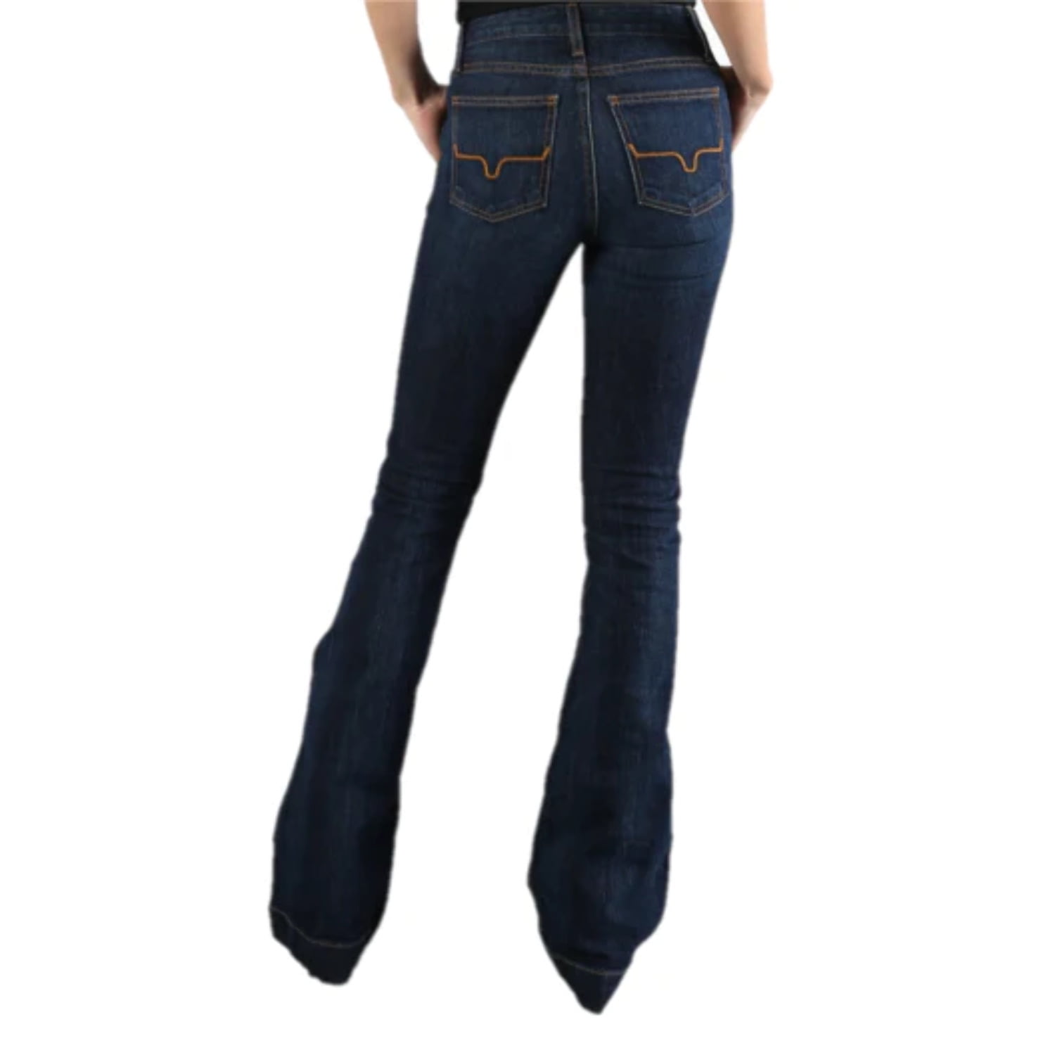 Kimes Ranch Women's Dark Wash Jennifer High Rise Wide Flare Jeans Blue ...