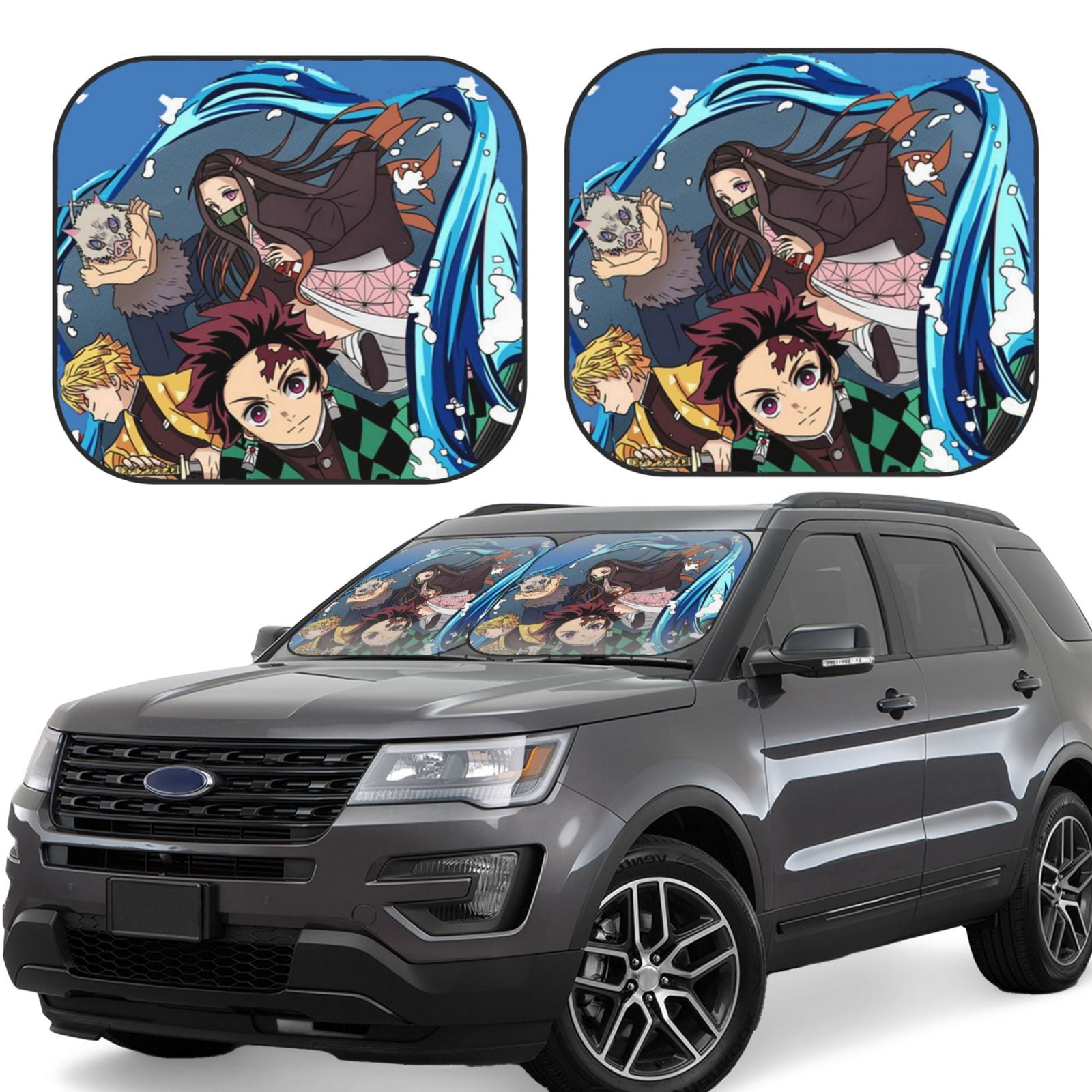 Kimetsu No Yaiba Anime Windshield Sun Shades Foldable Automotive Car ...