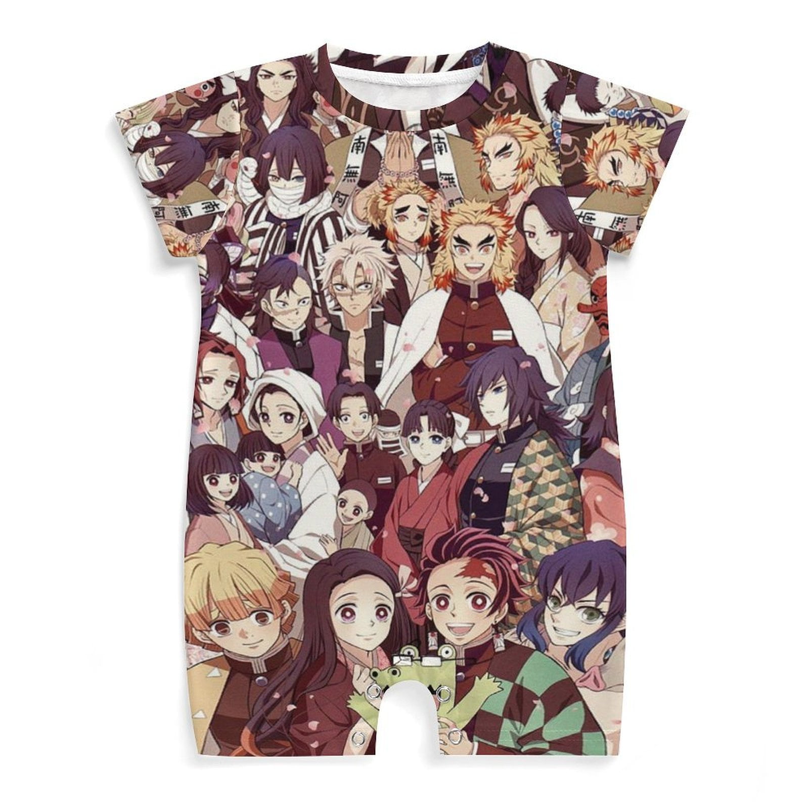 Kimetsu No Yaiba Demon Slayer Baby One-Piece Rompers Summer Short ...