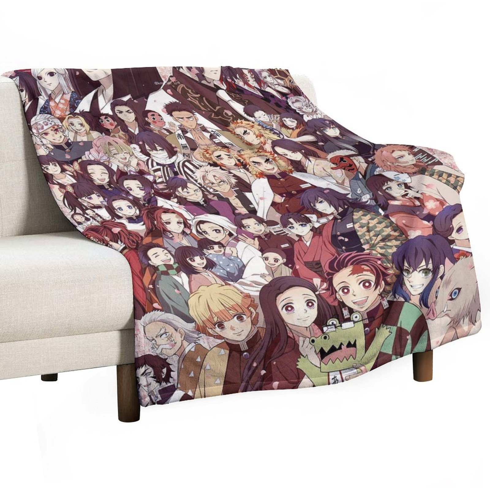 Kimetsu No Yaiba Demon Slayer Fuzzy Ultra-Soft Micro Fleece Blanket All ...