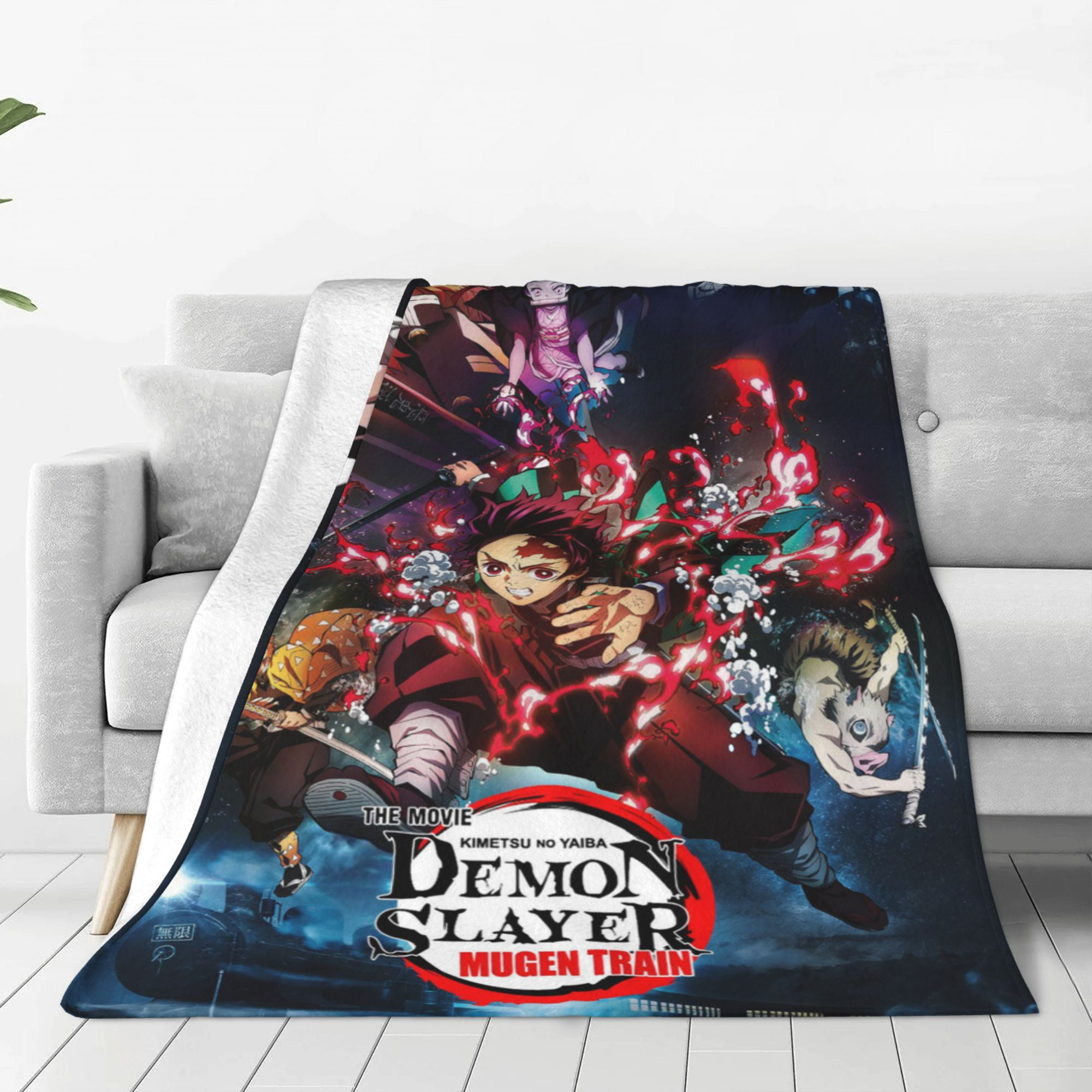 Kimetsu No Yaiba Soft Lightweight Bed Blankets Plush Fuzzy Cozy Blanket Microfiber Throw Blanket ...