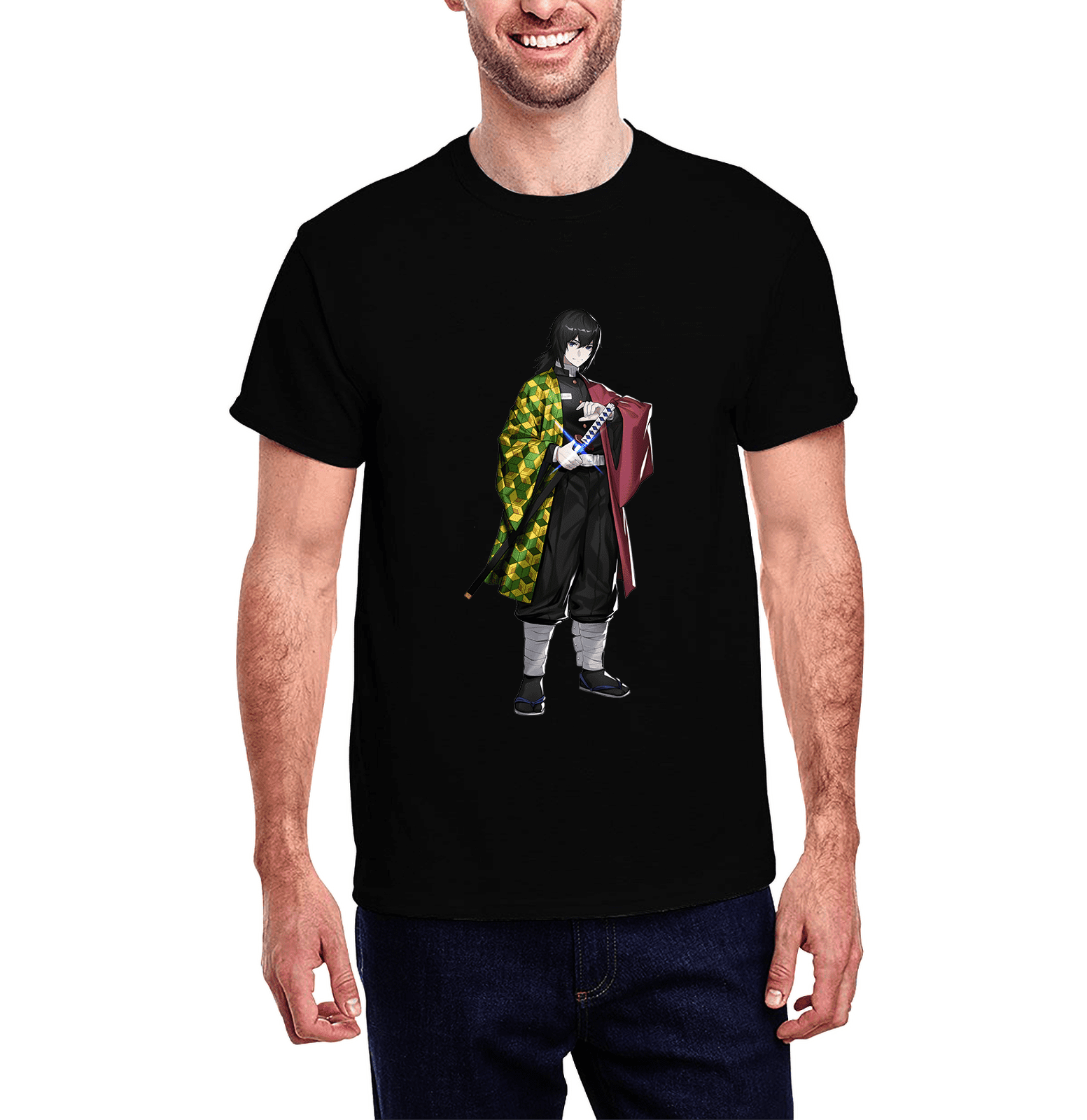 Kimetsu no Yaiba Water Hashira Giyu Tomioka printed T shirt 9 - Walmart.com