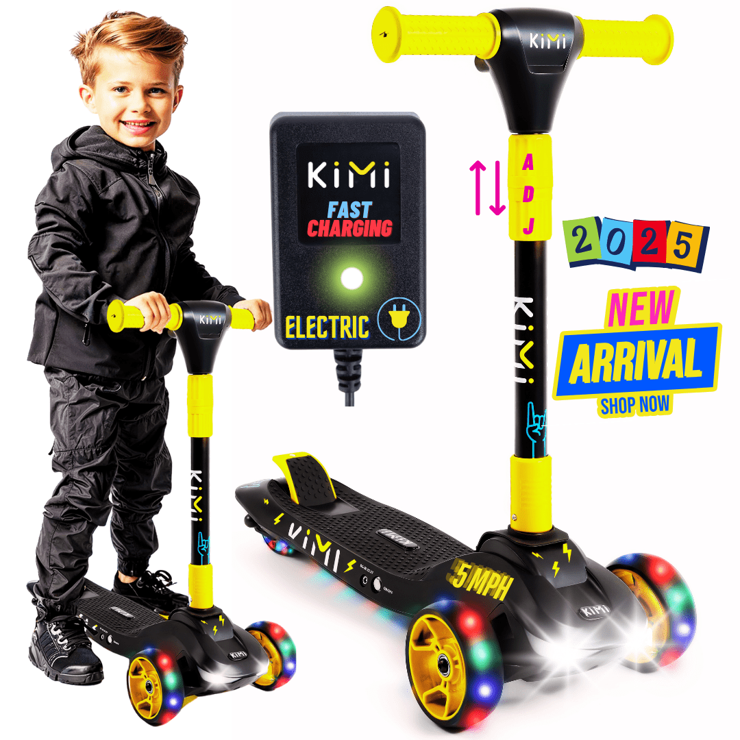 KIMI Kids Electric Scooter, 3-Wheel, Adjustable, 5MPH, 10 Miles Range ...