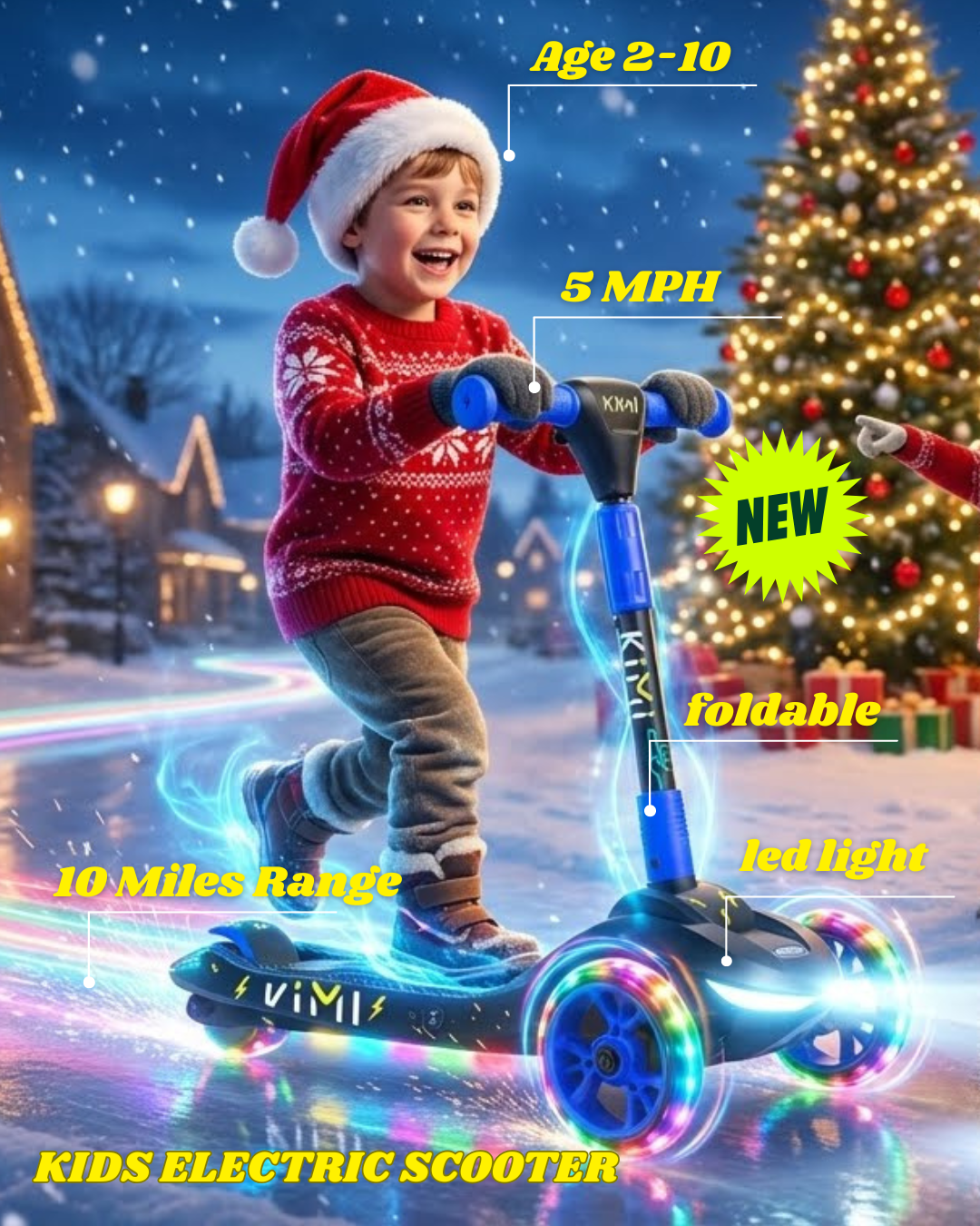 KIMI Kids Electric Scooter, Motorized Battery Operated, Ages 2-9, 5MPH ...