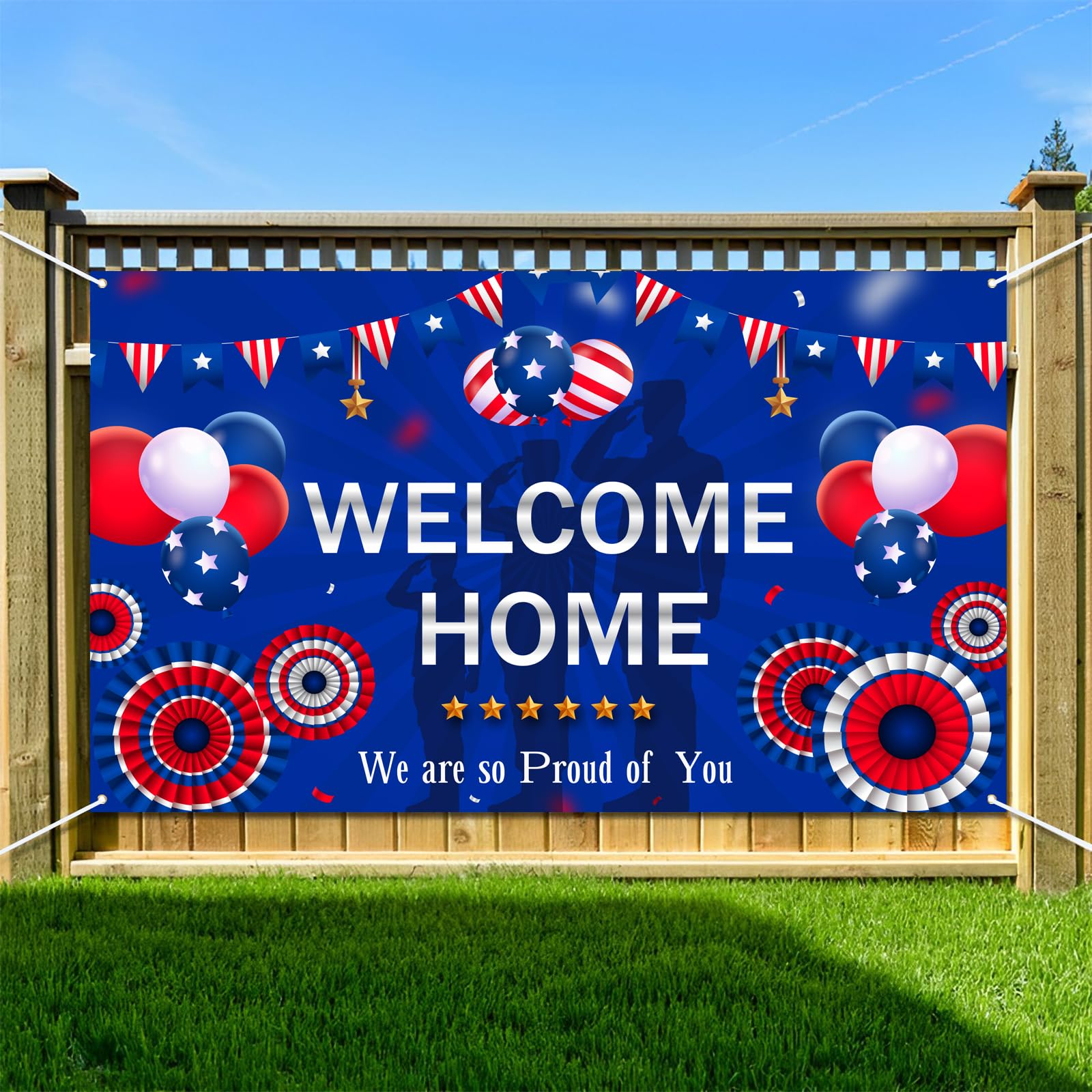 Kimini-Ki Welcome Home Backdrop Military, Welcome Home Deployment Decorations Military Army ...